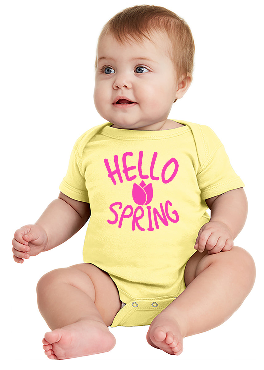 Hello Spring Baby Bodysuit – DesignerTeez